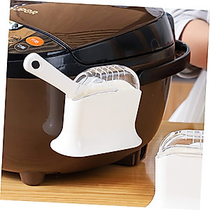 DOITOOL Rice Spoon Storage Rack Plastic Organizer Box Plastic Cutlery Organizer Rice Scoop Rack Rice Paddle Stand Rice Spatula Case Utensils Storage Rack Spoon Holder Rice Spoon Rack Ladle