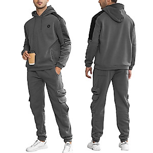 VoLIta Men's Tracksuit 2 Piece Hoodie Athletic Jogging Sweatsuits for Men Casual Sports Long Sleeve Pullover Suit Set
