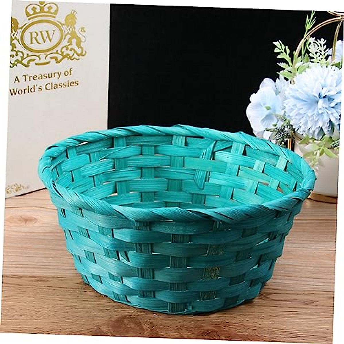 Ciieeo 1pc Egg Baskets Wicker Bread Serving Basket Picnic Basket Dollhouse Basket Toys Easter Storage Basket Candy Display Basket Bamboo Geometric Dish Snack Fruit Basket Child Manual