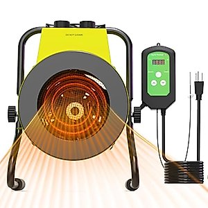 Greenhouse Heater with Digtal Thermostat, Outdoor Patio Heater for Grow Tent, Overheat Protection, Fast Heating, Space Heater For Greenhouse, Workplace