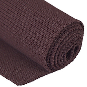 TinaKim Ribbing Fabric for Cuffs, Waistbands Neckline Collar Material (Chocolate, 36x6in)