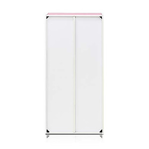 Furinno 7-Cube Reversible Open Shelf, White/Pink 11048WH/PI