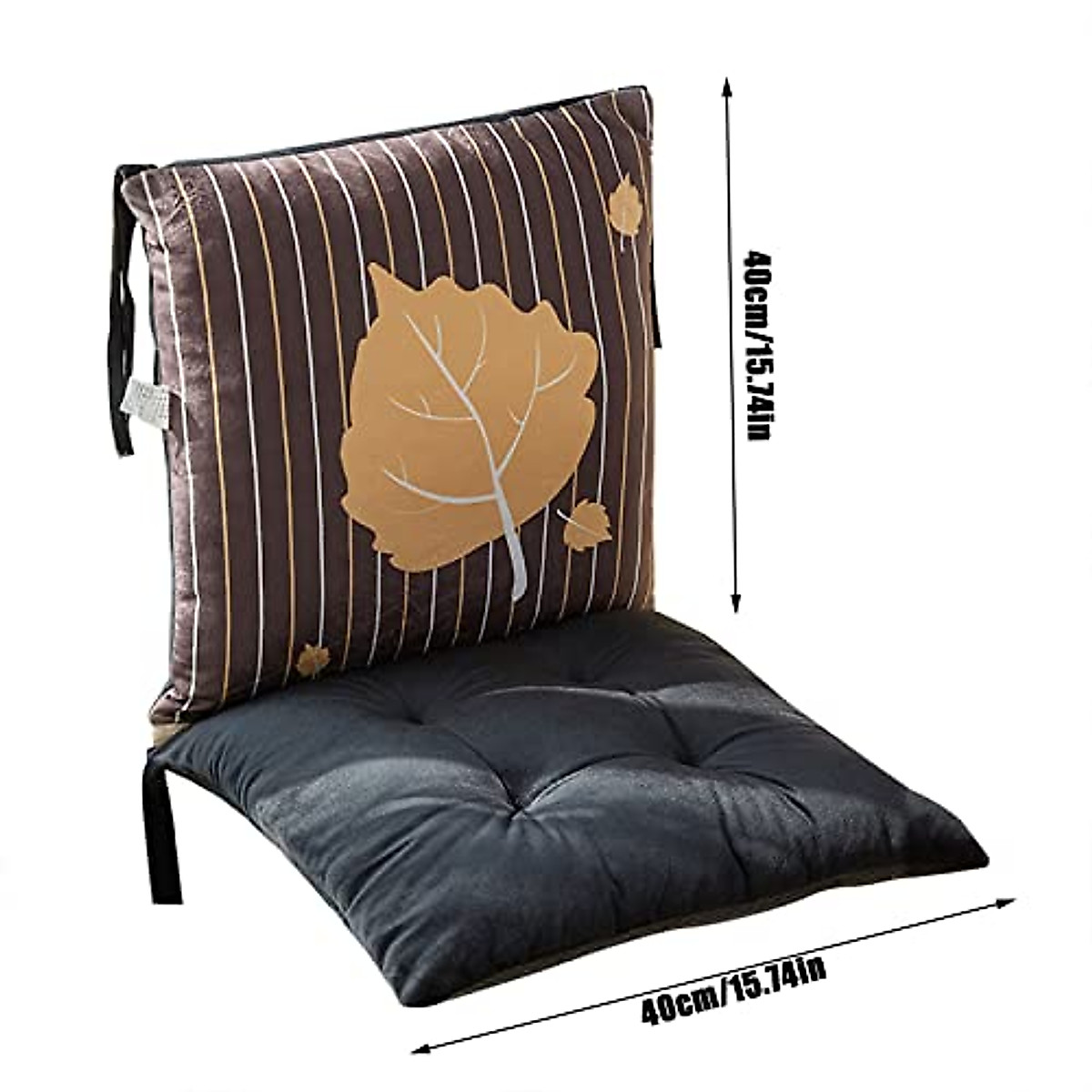 Scceatti Seat Cushions with Ties 2 in 1 Thick Outdoor Cushions for Chairs Square Seat Cushion Lumbar Cushion Backrest Integrated Office Seat Cushion for Office Dining Home Kitchen Garden Patio