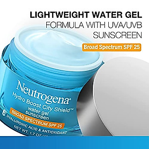 Neutrogena Hydro Boost Face Moisturizer with SPF 25, Hydrating Facial Sunscreen, Oil-Free and Non-Comedogenic Water Gel Face Lotion 1.7 oz