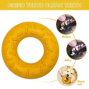 VITAL-FRI Donut Dog Chew Toy - Flavorful, Durable Rubber for Aggressive Chewers - Tough & Long-Lasting Puppy Toy for Small, Medium, Large Dogs - Promotes Dental Health