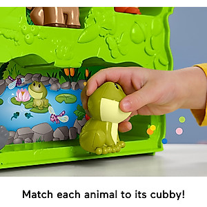 Fisher-Price Little People Toddler Toy Forest Friends Carry Case Playset with Animal Figures for Pretend Play Kids Ages 1+ Years
