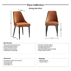 Lexicon Elyse Dining Chair (Set of 2), Orange