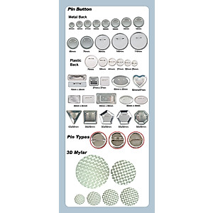 Asc365 3" 75mm Rubber Badge Button Parts for Maker Machine DIY