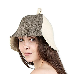 ASKOLD Wool Sauna Hat Gray White Colors - Sauna Hat Finnish - Ukraine Sauna Hat Wool - Russian Banya Hat for Men - Sauna Hat for Men - Sauna Hats Russian