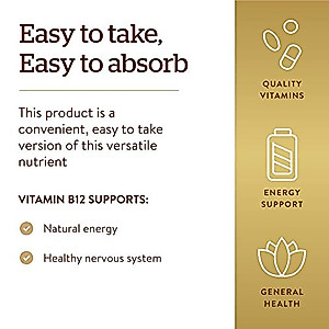 Solgar Methylcobalamin (Vitamin B12) 5000 mcg, 60 Nuggets - Supports Energy Metabolism - Body-Ready, Active Form of B12 - Vitamin B - Non GMO, Vegan, Gluten, Dairy Free, Kosher - 60 Count(Pack of 1)