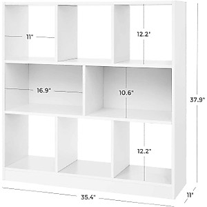 wenyuyu Cube Storage Organizer Freestanding Bookcase Modern Bookshelf, Multipurpose Display Case Shelf Cabinet for Living Room Study Home Office (White)