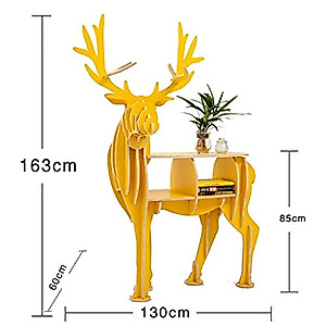 ROLTIN Storage Shelf DVD Bookcase Storage Rack Bookshelf Animal Shelf Male Deer Shape Flower Stand Model Room Coffee Table Clothing Store Landing Decoration (Size : 108 * 52 * 1