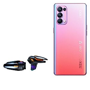 BoxWave Gaming Gear Compatible With Oppo Reno 5Z - Touchscreen QuickTrigger Auto, Trigger Buttons Autofire Gaming Mobile FPS - Jet Black