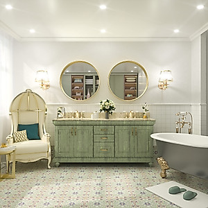 TETOTE Round Gold Bathroom Mirror, 30 Inch Circle Mirrors for Vanity, Champagne Gold Modern Brushed Metal Framed Wall Mounted Farmhouse Decorative Entryway Mirror Shatterproof