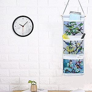 ZSNUOK 2PCS DIY 5D Diamond Painting Storage Bag Kits, Linen Fabric Storage Hanging Bag Door Wardrobe Bedroom Organizer 19 X 7 in