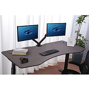 ApexDesk Flex Series 60" Electric Height Adjustable Standing Desk with Curved Top and Memory Preset Controller (Walnut)
