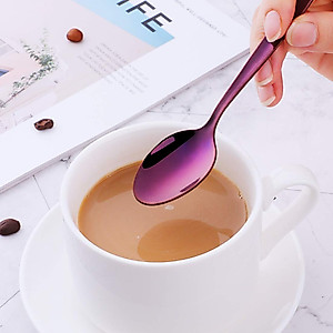 Purple Silverware Set, BuyGo 24-Piece Stainless Steel Camping Flatware Dinnerware Set for 6, Hand Polish, Dishwasher Safe