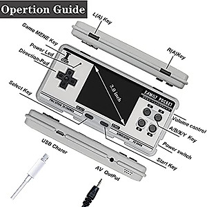 FAMILY POCKET Handheld Game Console Emulator Console, HD AV Output, 3.0-inch HD Screen, with 16g TF Card, 5000 Classic Games, Adult and Children Portable Video Game Console Gifts (Grey)