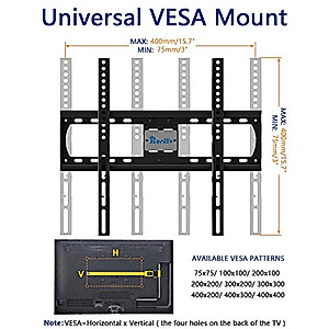 Rentliv TV Wall Mount TV Bracket, Swivels Tilts TV Mount with Heavy Duty Extended Arms for 26-55 Inch TVs Up to 99 LBS, Max VESA 400x400mm, Easy Single Stud Installation TV Hanger