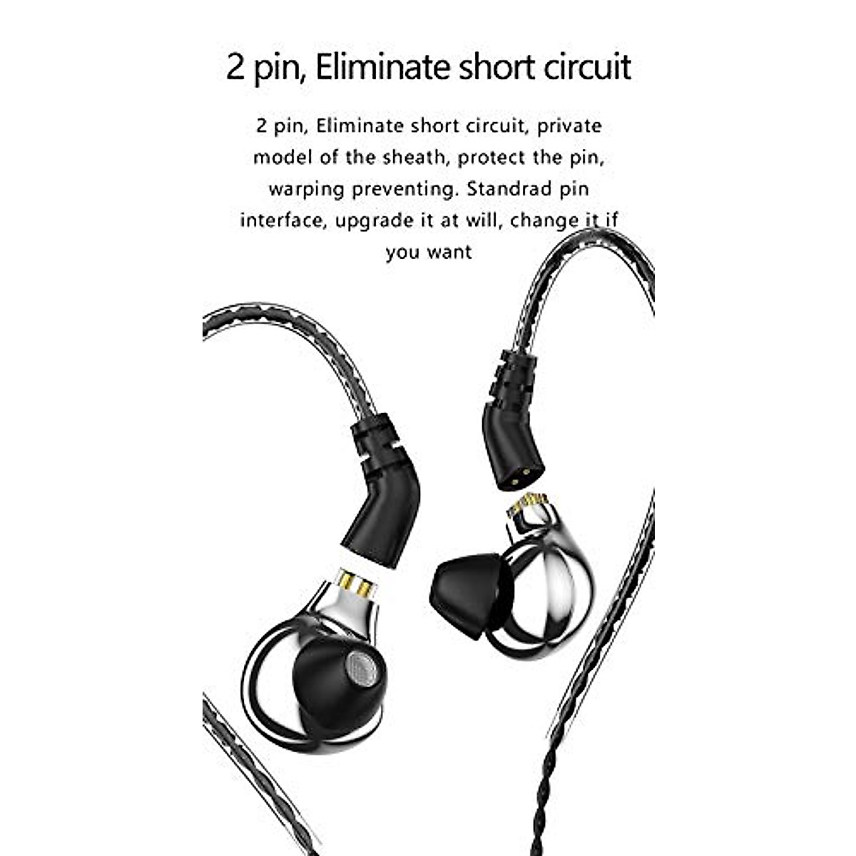H HIFIHEAR BLON BL03 in Ear Earphone,10mm Carbon Diaphragm Dynamic Drive in Ear Earphone, Metal Shell Bass HiFi DJ in Ear Monito with 2pin Detachable Cable
