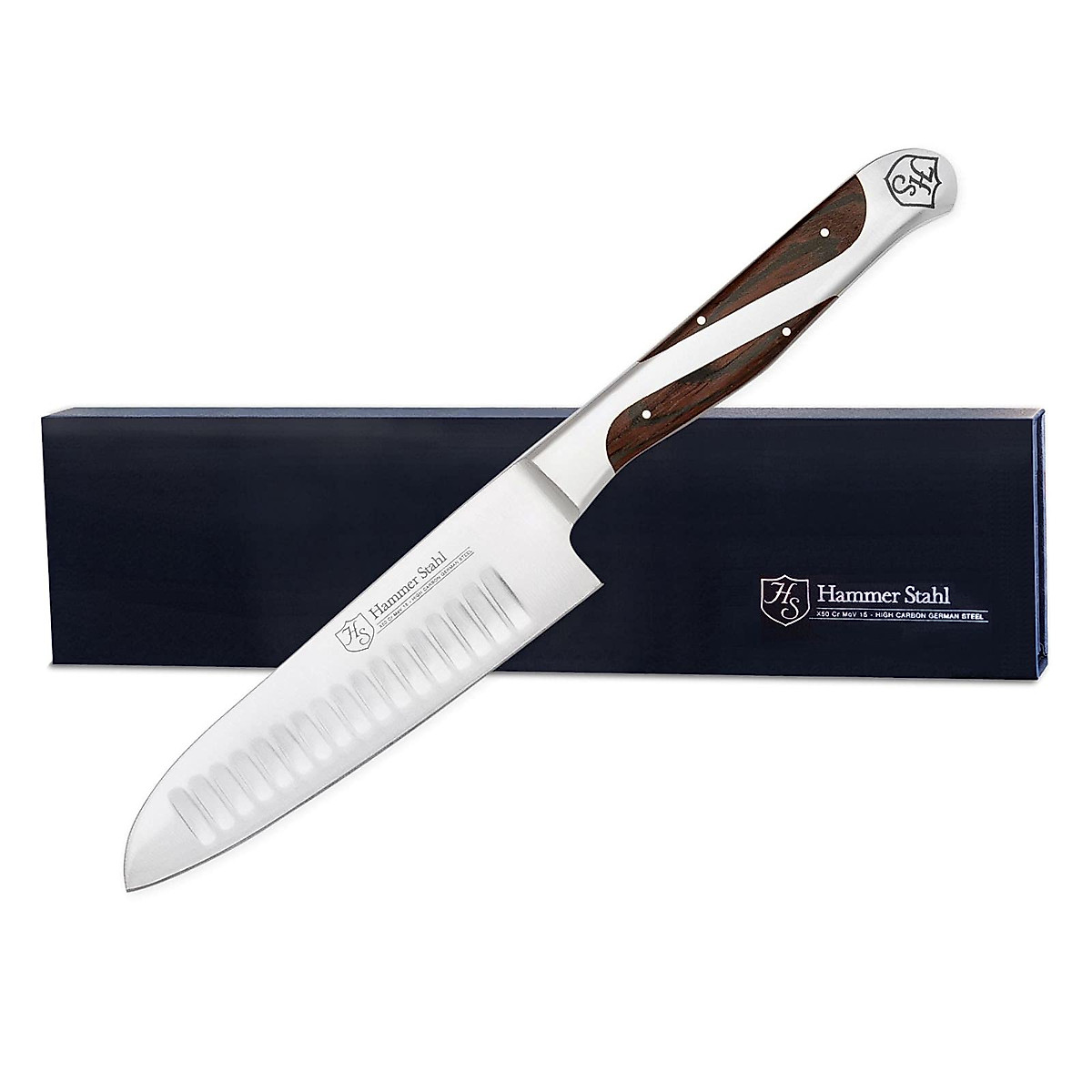 Hammer Stahl 4.5 Inch Japanese Style Santoku Knife High Carbon Stainless Steel Kitchen Knife | Razor Sharp Multipurpose Chopping Knife for Meat, Vegetable & Fruit with Ergonomic Handle & Gift Box