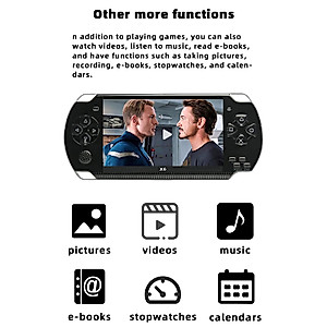 JXD Handheld Game Console 4.3 inch 8GB Built in 2000 Games for Multiple Simulators X6 Retro Video Game Console Mp3/4/Ebook TV Out Mini Hand Portable Game Player Device Holiday (Black)