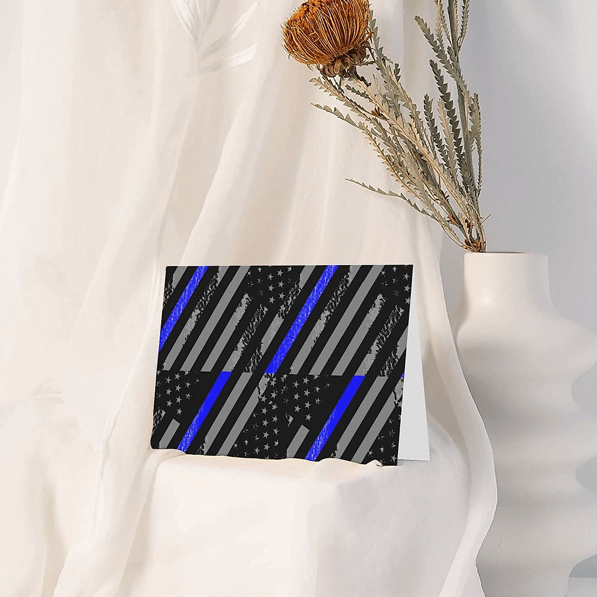 Greetings Cards With Envelopes Thin Blue Line Flag Police Unique Thank You Cards