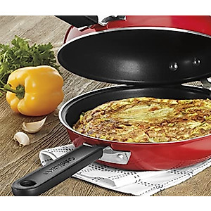 Cuisinart FP2-24R 10-Inch Nonstick Set Frittata Non-Stick Sauce Pan, Red