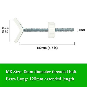 Baby Gate Guru Extra Long M8 (8mm) Stair Banister Adapter Y-Spindle Rods 2 Pack for Pressure Mounted Baby and Pet Safety Gates (8mm, White)