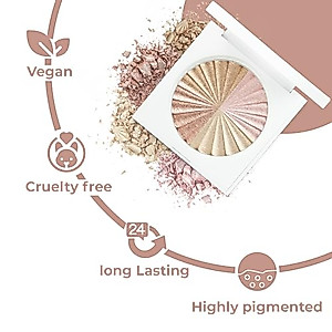 Ofra Cosmetics All of the Lights Highlighter - 4-in-1 Highlighter Makeup Palette for Cheeks, Nose, Eyes - Liquid to Baked Powder, Highly-Pigmented, Vegan Formula - Buttery Smooth, Long-Lasting - 10g