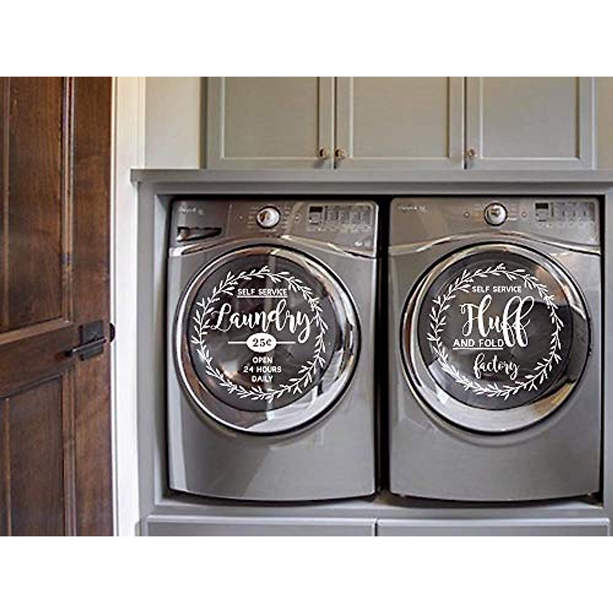 laundry room decal, wash dry decal, washing machine, dryer, machine, floral, vinyl lettering, laundry, sticker, laundry room, decor, vinyl Easy to Apply and Removable Easy to Apply and Removable
