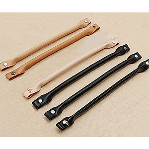 2pcs Synthetic Leather Genuine Quality Replacement Interchangeable Shoulder Strap for Handbags Purse Bags- Beige