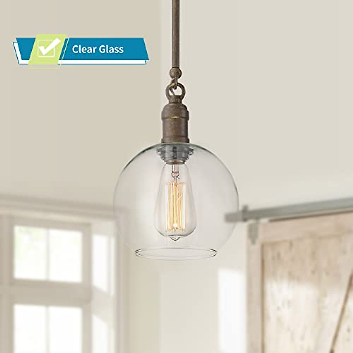 Skelang Clear Glass Shade, Globe Lampshade with 1.73" Fitter Opening, Fixture Replacement Globes for Pendant Light, Lamp, Wall Sconce