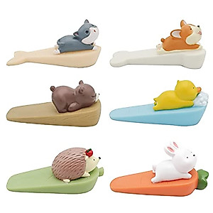 6pcs Rabbit Hedgehog Bear Duck Cat Dog Animal Door Stopper Cute Door Stop Decorative Doorstop Door Wedge for Bottom of Door