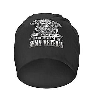 JOocla U.S Army Veteran Skull Cap Helmet Liner Beanie Hard Knit Hat Soft Lightweight Black