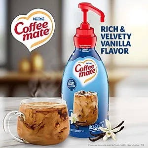 Nestle Coffee mate Coffee Creamer, French Vanilla, Concentrated Liquid Pump Bottle, Non Dairy, No Refrigeration, 50.7 Fl. Oz (Pack of 2)