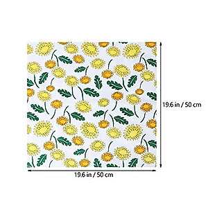 Healifty Floral Bedsheets 8Pcs Christmas Cotton Fabric Sheet Patchwork Cloth Quilting Precut Scraps Sewing Fabric for DIY Christmas Stocking Mouth Cover Purse Bag 50X50cm (Yellow) Floral Bed Sheets