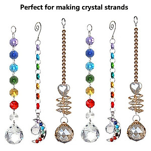 D DrNeeko 200Pcs Stainless Split Rings for Chandelier Crystals Garlands, Suncatchers, Crystal Bead Curtains, Crystal Strands, Necklaces, Keys, Earrings, Jewelry Making and Craft Project (14mm)