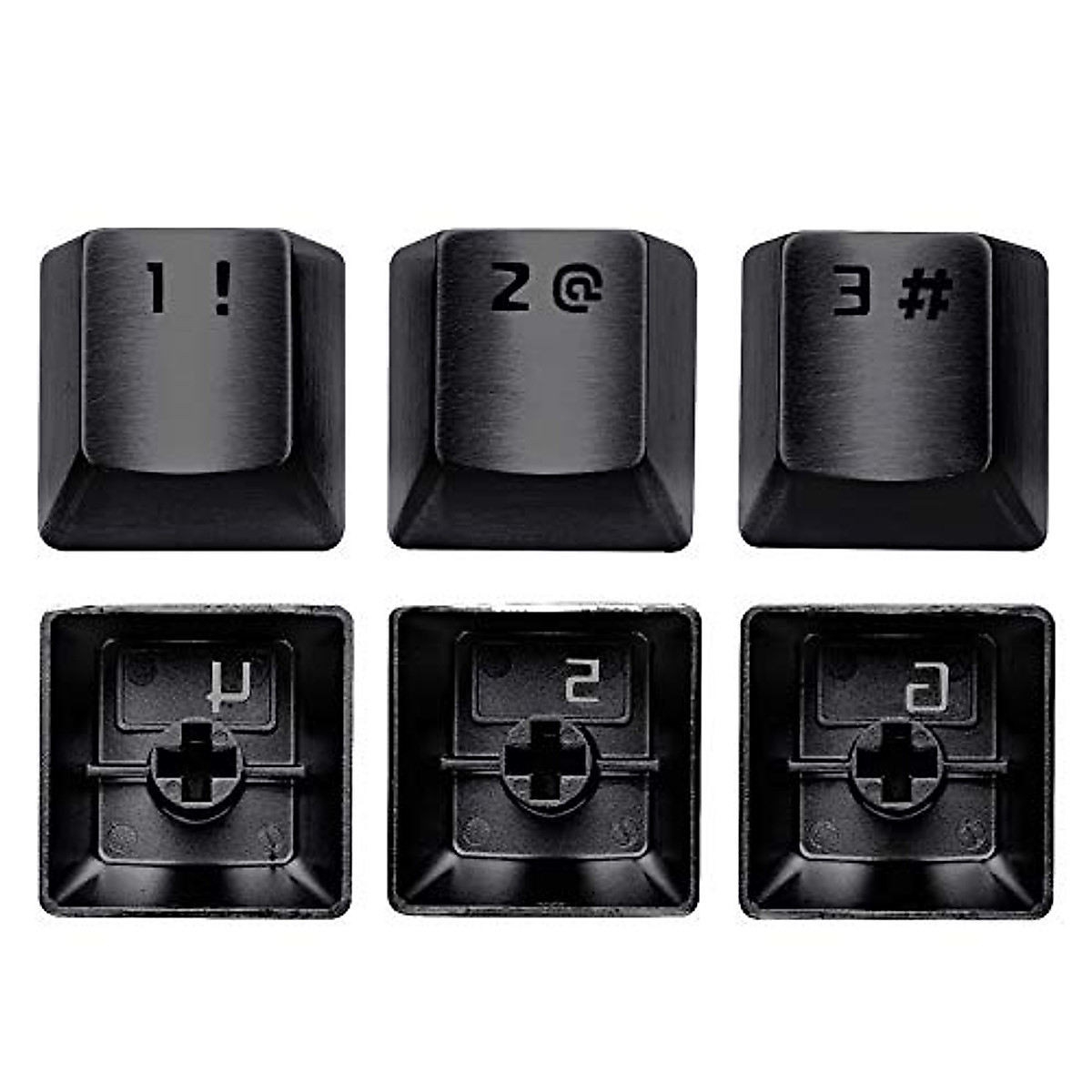 Qupei Metal Keycaps (WASDQREF+DIR.) for FPS & MOBA, OEM Mechanical Keyboard Keycaps Kit 60% Keycaps for Cherry MX Switches Gaming Keyboard Keycaps (Black)