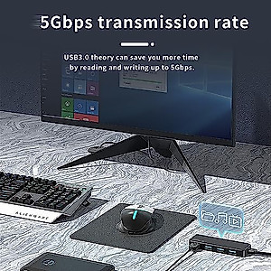 ANYPLUS USB 3.0 Hub, 4 Port USB Hub Splitter,Portable USB Adapter Mini Multiport Expander for Desktop, Laptop, Xbox, Flash Drive, HDD, Console, Printer, PC, Keyboards, HP, Dell