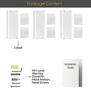 You Have Space Unge Nursery Book Shelves, Wall Bookshelf for Kids, Wood Floating Shelves for Kids Room, Set of 3, White