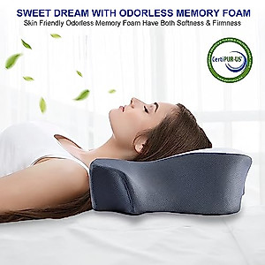 FAIORD Memory Foam Cervical Neck Pillows, Cervical Pillow for Neck and Shoulder Pain Relief, Orthopedic Ergonomic Contour Back Support Pillow for Side, Back & Stomach Sleepers with Cooling Pillowcase