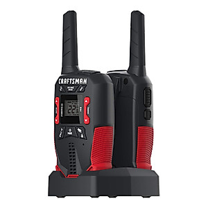 CRAFTSMAN 32-Mile Long Range Walkie Talkies for Adults - Weather Resistant, Rechargeable Two Way Radios with VOX - CMXZRAZF668 (2 Pack)