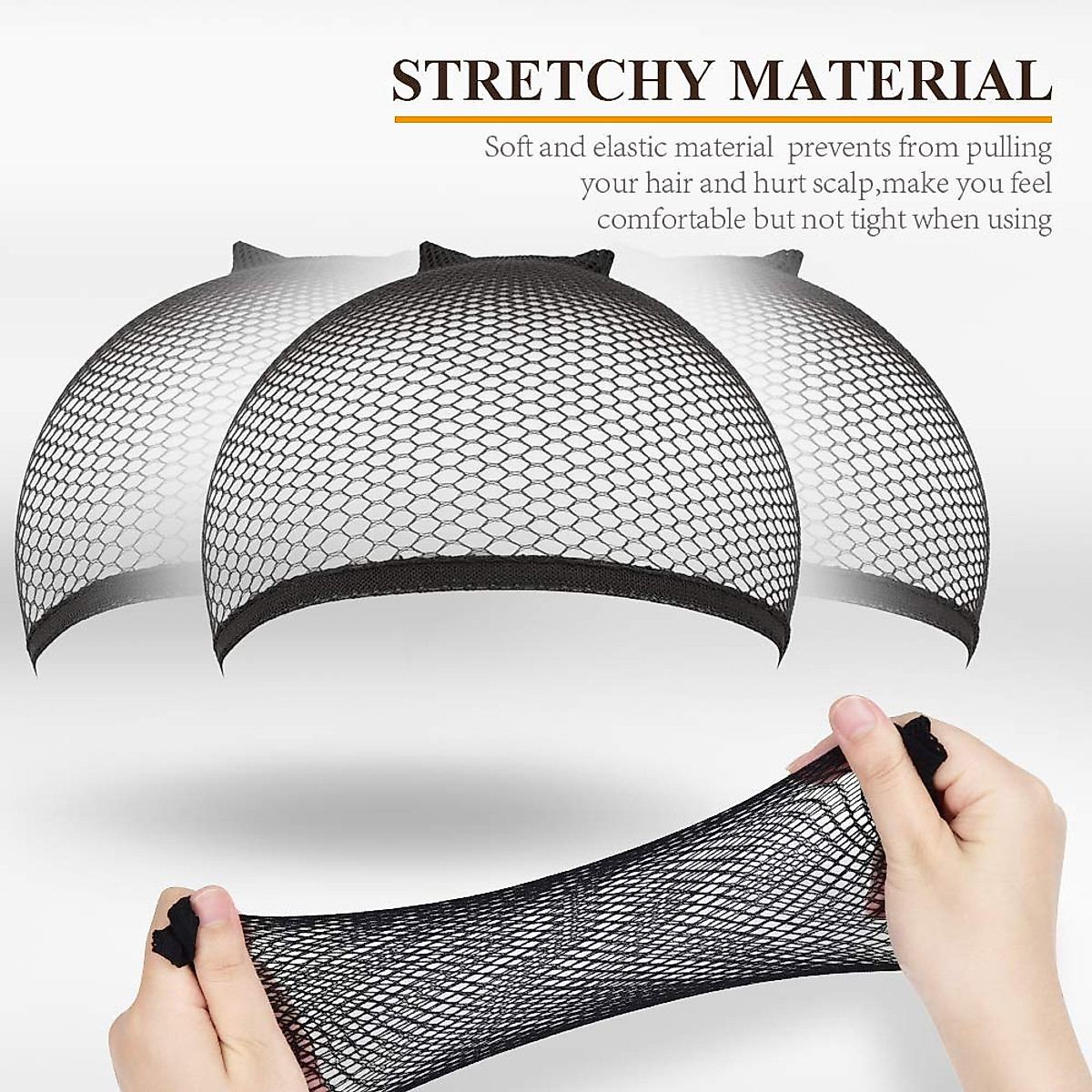 MORGLES 6PCS Wig Cap Non Slip, Black Mesh Net Wig Caps for Women Men, Kids, Weaving Hair Net Close End Fishnet