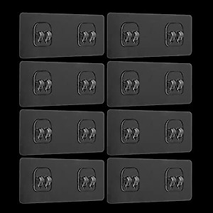 Prasacco 8 Pcs Shower Shelf Adhesive Hooks, Shower Caddy Adhesive Replacement, Strong Adhesive Hooks for Shower Corner Shelf Basket