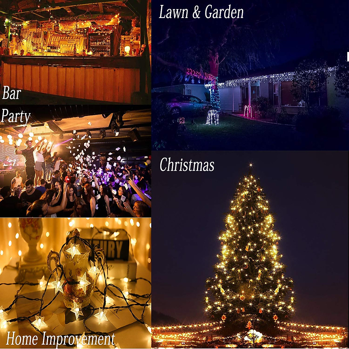 Winboom 100 Led 39.4FT Solar Christmas Lights Outdoor Waterproof 8 Modes Star Solar String Lights,Solar Powered Fairy Light for Outside Garden Tree