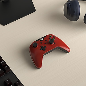 PDP Wired Game Controller - Xbox Series X|S, Xbox One, PC/Laptop Windows 10, Steam Gaming Controller - Perfect for FPS Games - Dual Vibration Videogame Gamepad - Red Camo/Camouflage