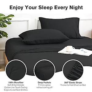 KeoWin 18 Inch Full Sheets Deep Pocket,Cooling Sheets Queen Deep Pockets,Microfiber Sheet Set Deep Pocket,Lightweight Soft & Wrinkle Free