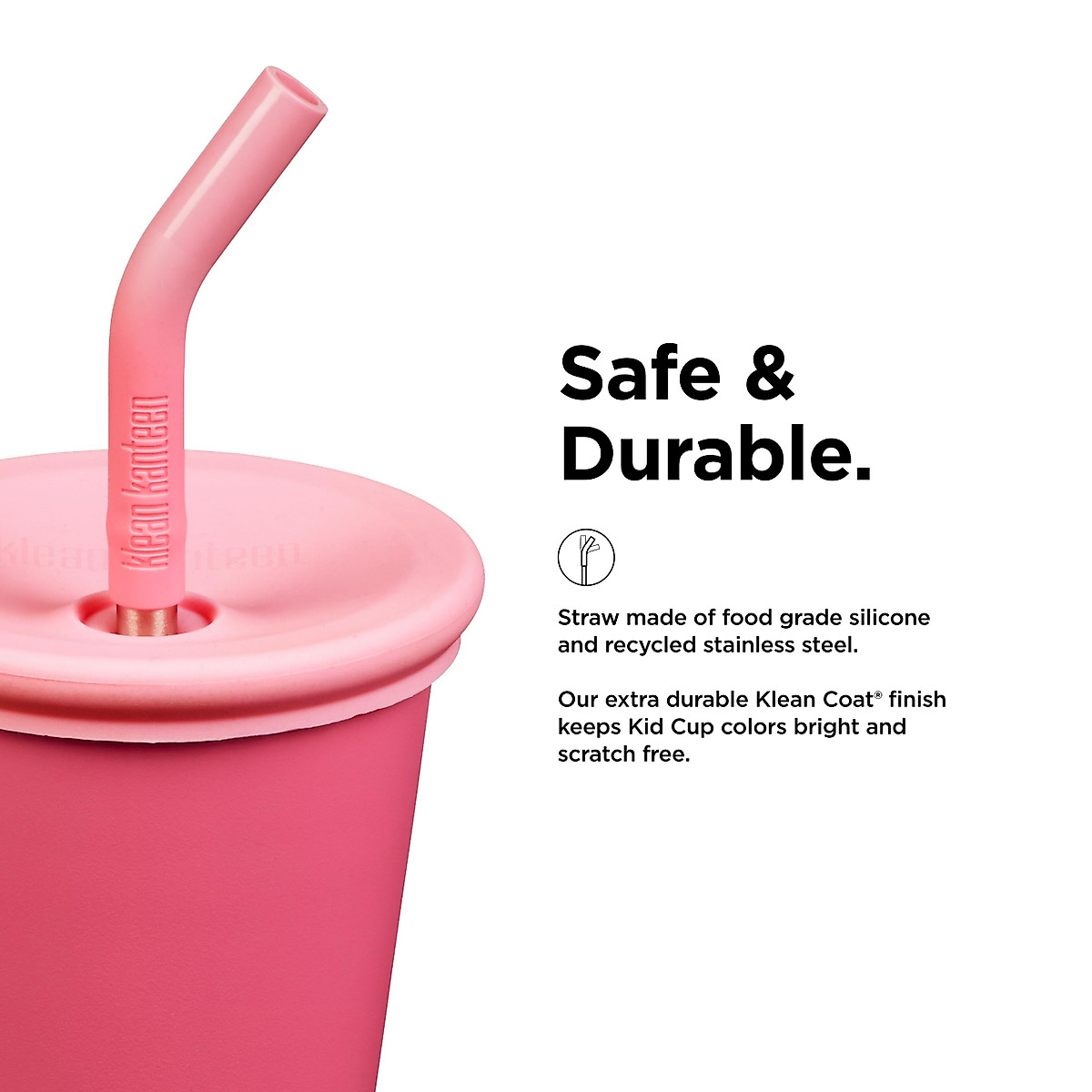 KLEAN KANTEEN Rouge Red Kid Cup with Straw Lid, 1 EA