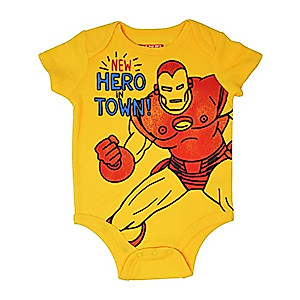 Marvel Avengers Newborn Baby Boys 5 Pack Short Sleeve Bodysuits Classic 0-3 Months